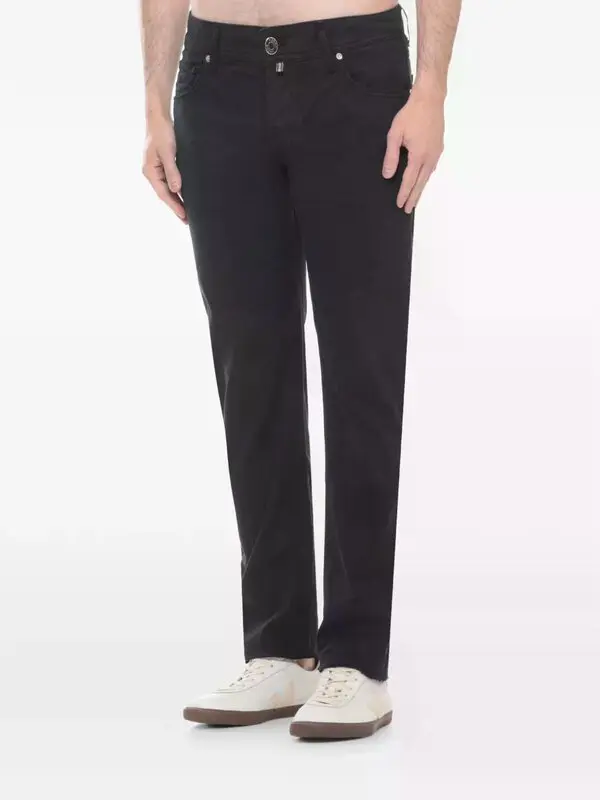 Jacob Cohen Straight Leg Jeans With Logo Patch - Black