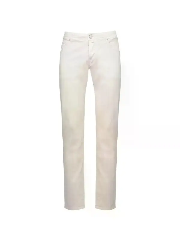 Jacob Cohen Logo Patch Twill Jeans - White