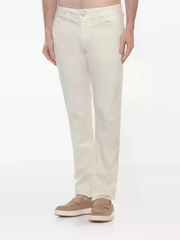 Jacob Cohen Logo Patch Twill Jeans - White