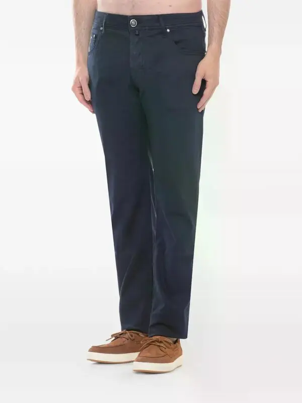 Jacob Cohen Navy Twill Weave Straight-leg Trousers