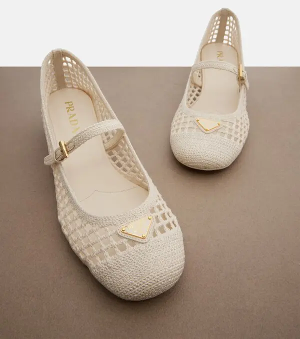 Prada Crochet Mary Jane Pumps