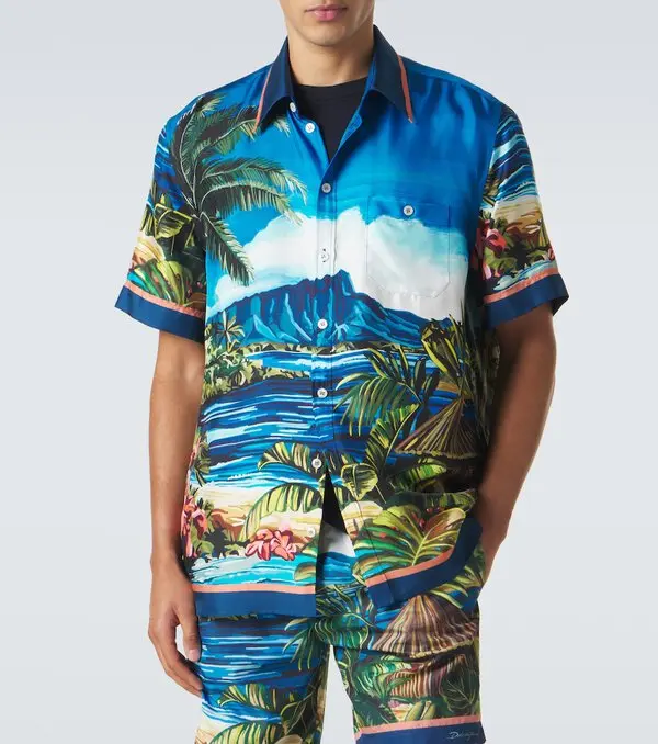 Dolce & Gabbana Printed Silk Twill Shirt