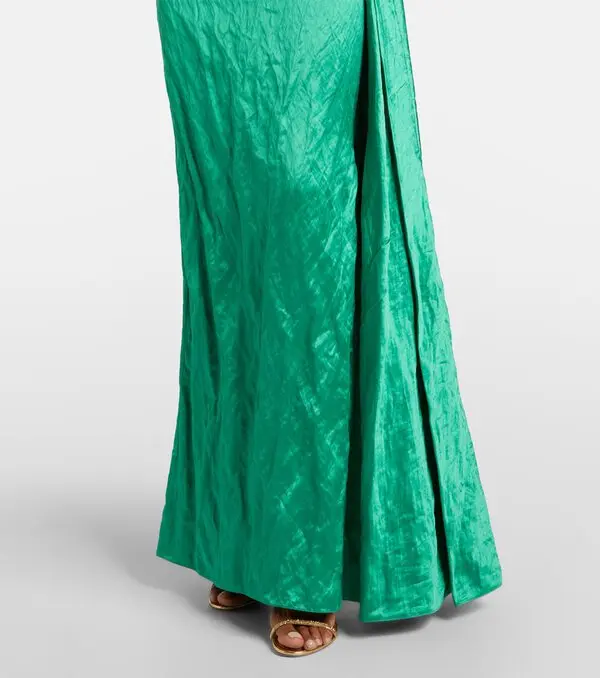 Erdem Draped Embellished Satin Gown