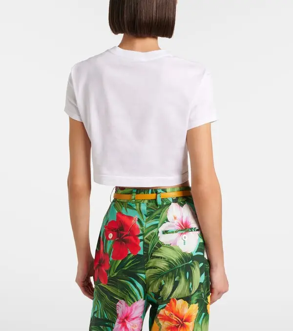 Dolce & Gabbana Floral Cotton Cropped Top