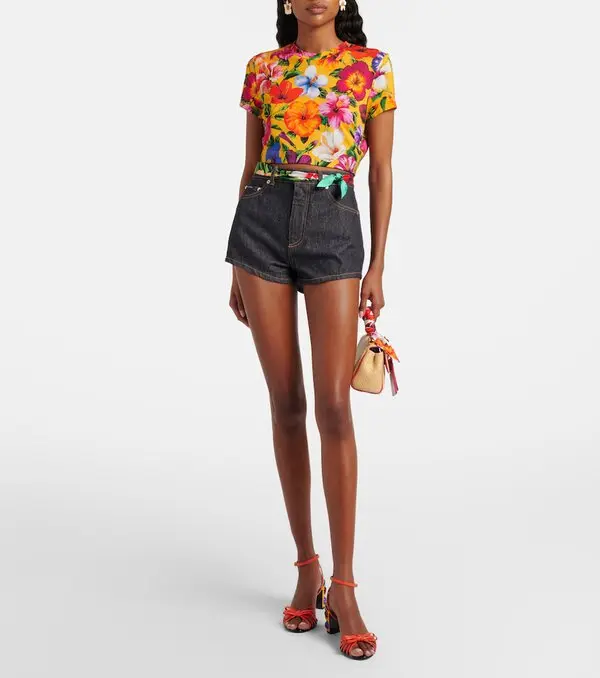 Dolce & Gabbana Floral Cotton Cropped Top