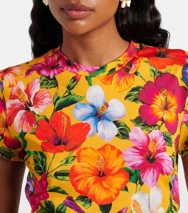 Dolce & Gabbana Floral Cotton Cropped Top
