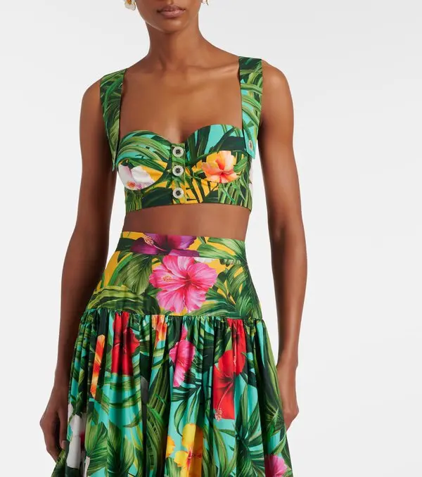 Dolce & Gabbana Floral Cotton Crop Top