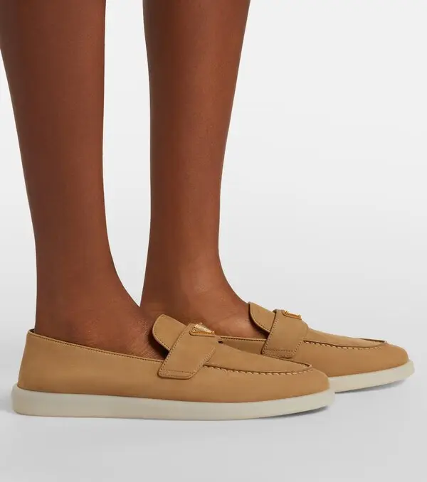 Prada Leather Loafers - Beige