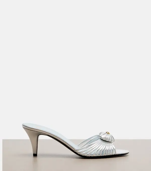 Valentino Garavani Cour Royal Metallic Leather Mules