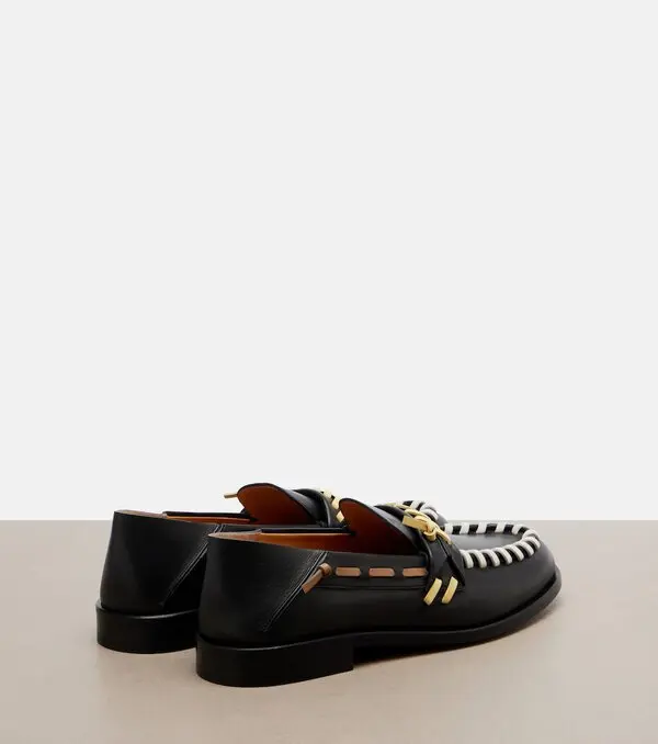 TOD'S Leather Loafers With Decorative Lacing