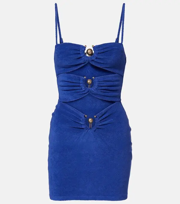 Christopher Esber Cutout Terry Mini Dress - Blue