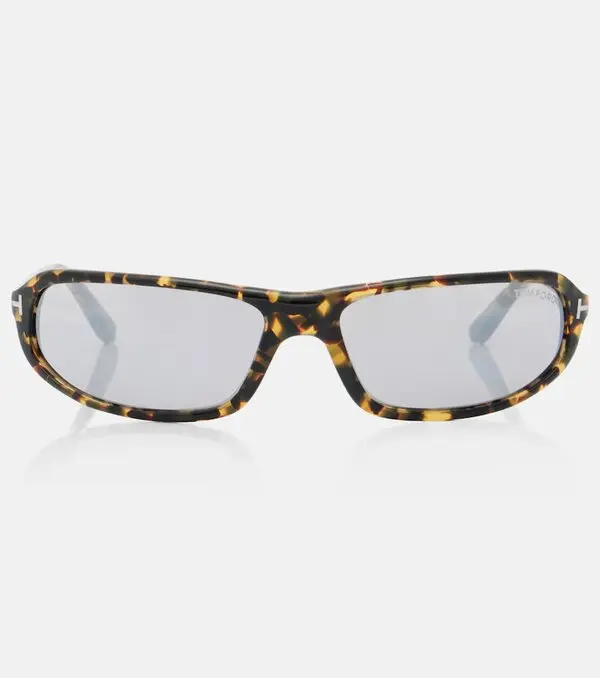 TOM FORD Addison Thin Flat-top Sunglasses - Brown