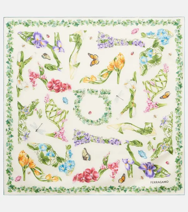 FERRAGAMO Floral Silk Scarf - Multicoloured