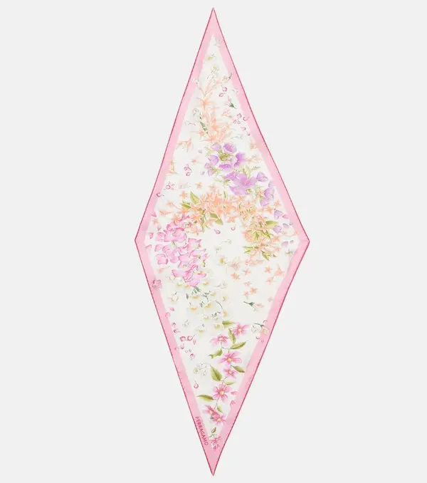 FERRAGAMO Floral Silk Scarf - Pink