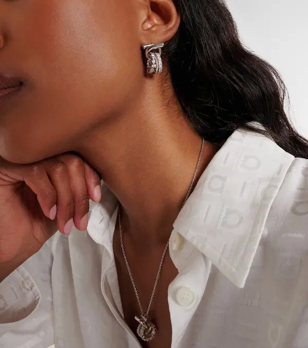 FERRAGAMO Gancini Crystal-embellished Drop Earrings