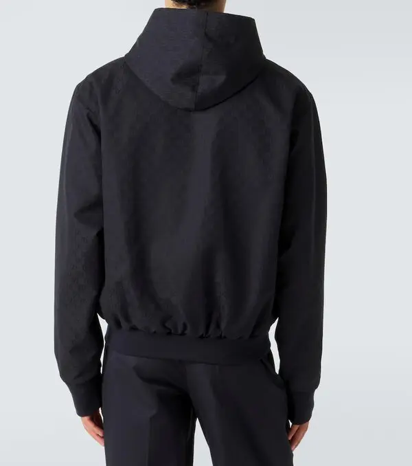 Gucci Gg Jacquard Hooded Cotton Jacket