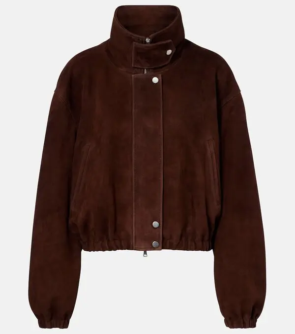 Nour Hammour Pia Suede Blouson Jacket - Brown