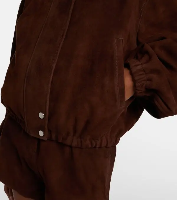 Nour Hammour Pia Suede Blouson Jacket - Brown