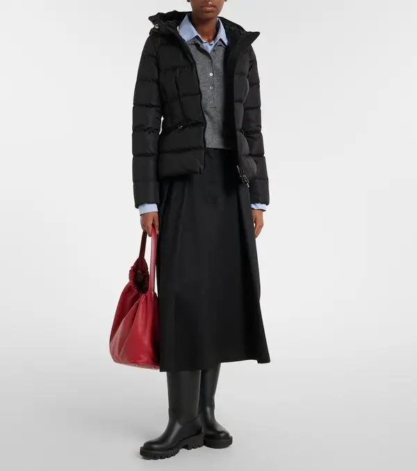 Moncler Quilted Down Jacket With Drawstring Hood
