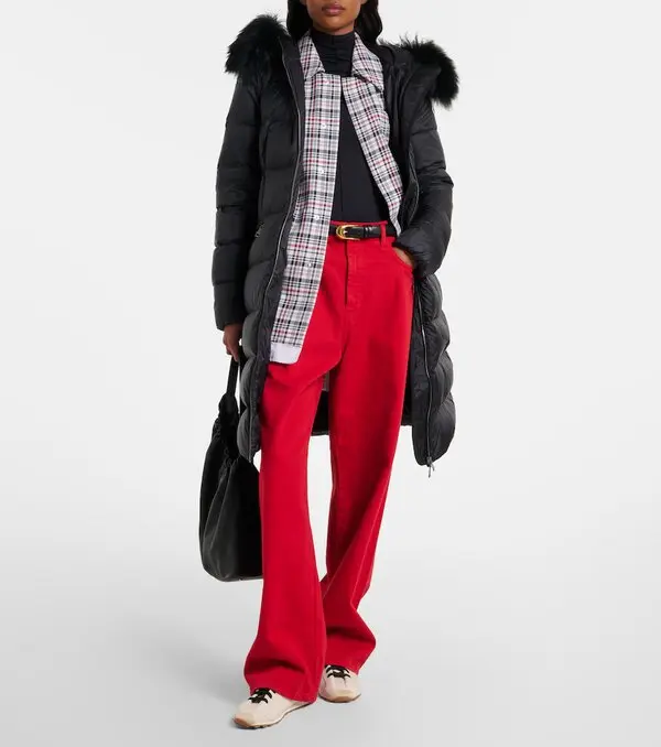 Moncler Boedic Shearling-trimmed Down Coat