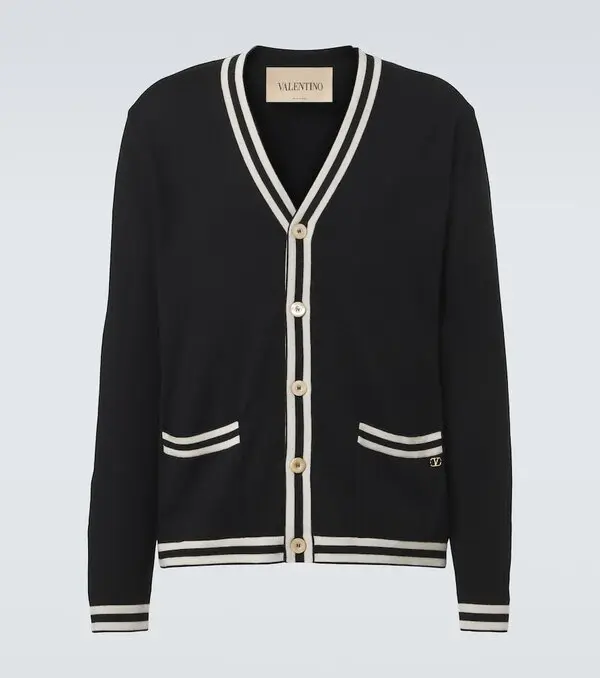 Valentino Garavani Vlogo Virgin Wool Cardigan
