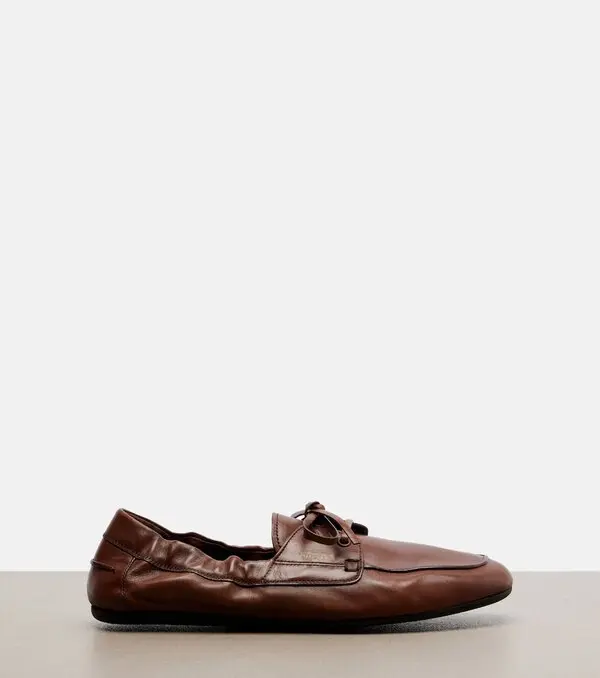 Prada Leather Boat Shoes