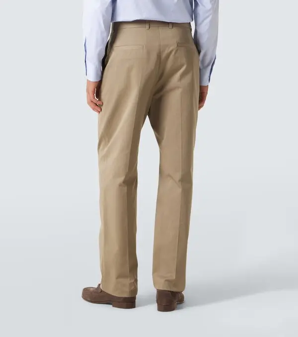 Valentino Garavani Cotton Straight Leg Trousers - Beige