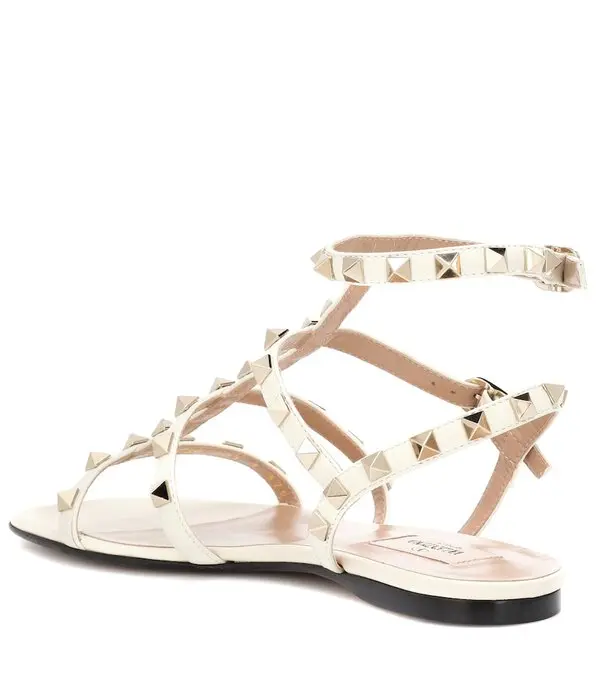 Valentino Garavani Rockstud Leather Sandals - White