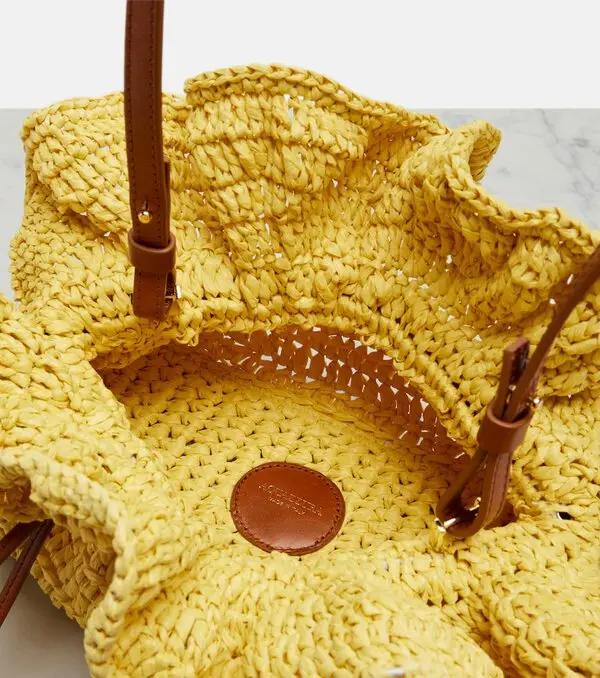 AQUAZZURA Paradise Raffia Clutch