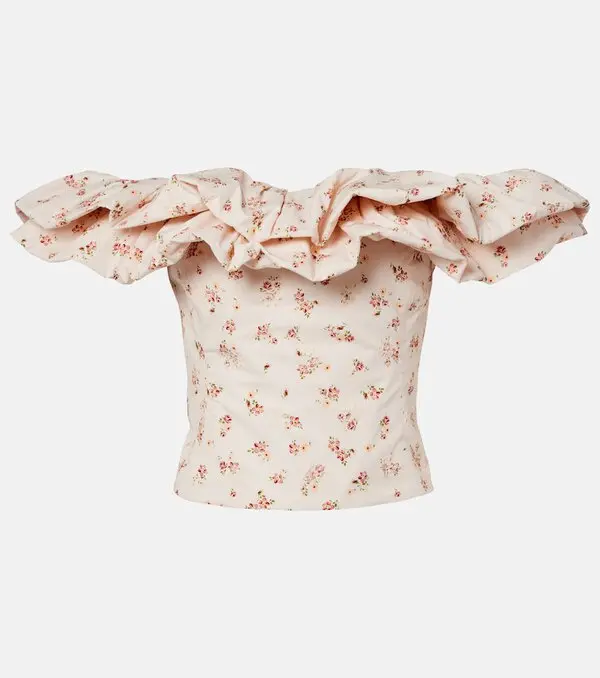 MARKARIAN Dalia Floral Off-the-shoulder Top
