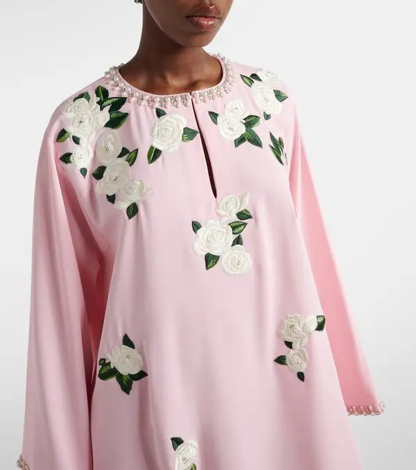 Carolina Herrera Embroidered Floral Kaftan