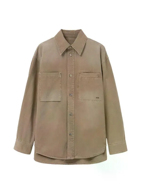 WOOYOUNGMI Logo-print Patch-pocket Shirt - Brown