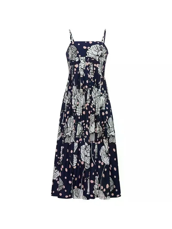 Cara Cara Sea Island Pleated Midi Dress - Blue