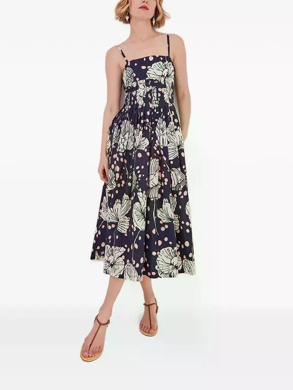 Cara Cara Sea Island Pleated Midi Dress