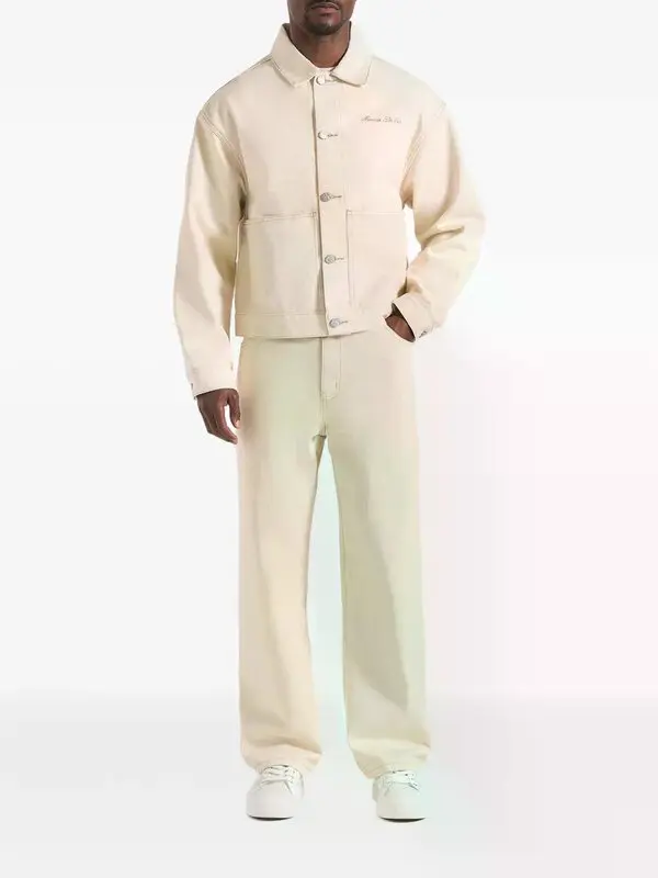 Manière De Voir Maniere De Voir Cream Relaxed Fit Denim Jeans