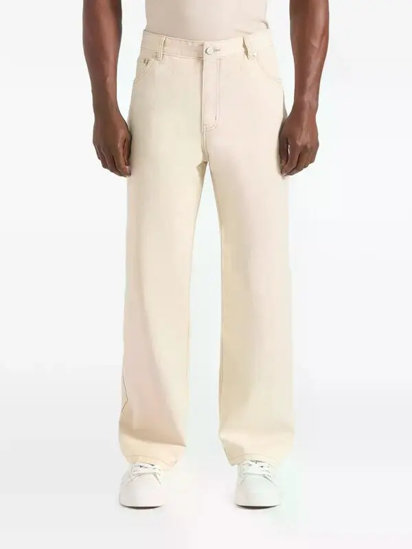 Manière De Voir Maniere De Voir Cream Relaxed Fit Denim Jeans