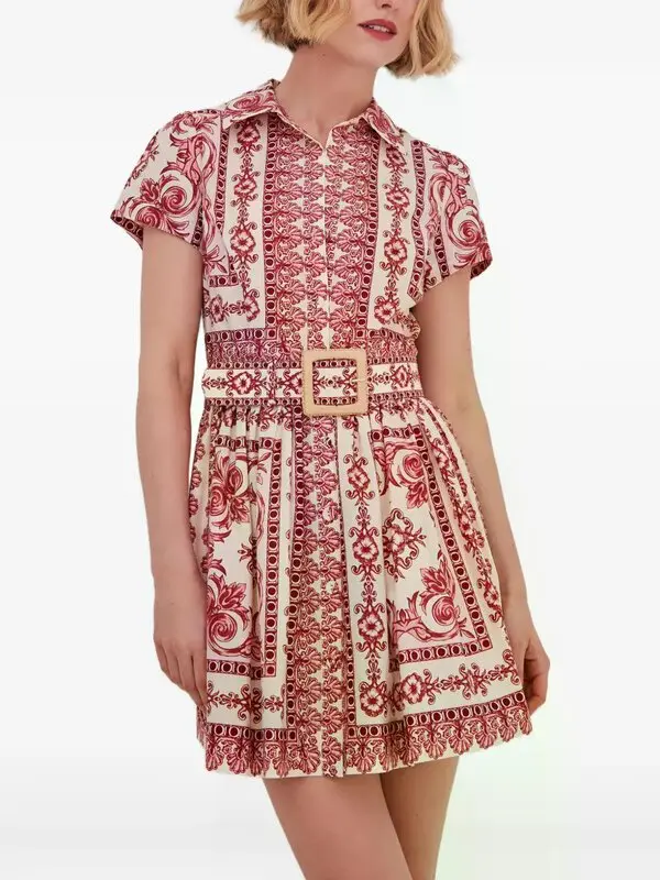 Cara Cara Noela Scarf-print Cotton Mini Dress