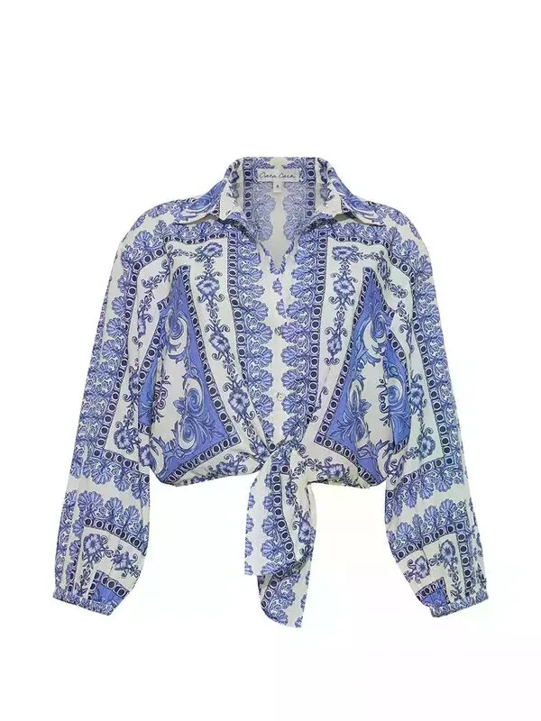 Cara Cara Rumson Tie-front Button-up Shirt