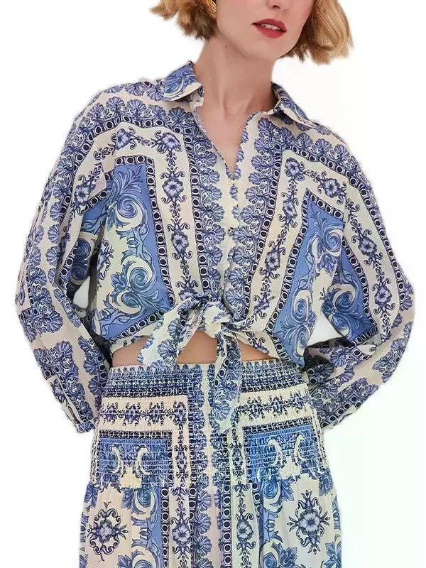 Cara Cara Rumson Tie-front Button-up Shirt