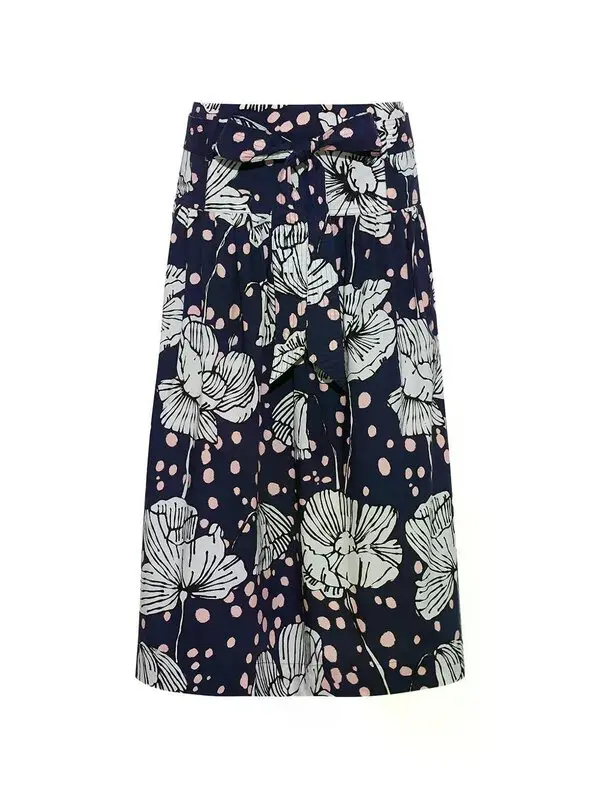 Cara Cara Jiya Floral-print Tiered Midi Skirt - Blue