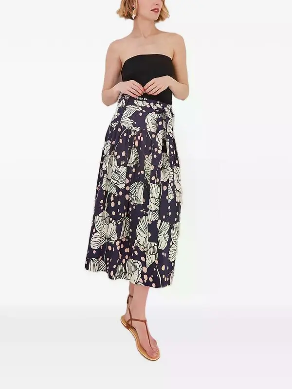 Cara Cara Jiya Floral-print Tiered Midi Skirt