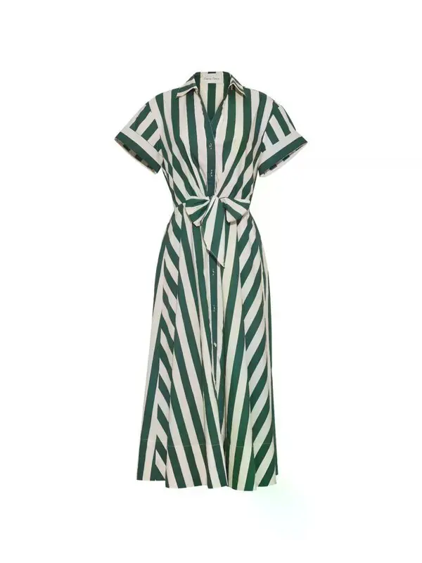 Cara Cara Asbury Striped Shirt Midi Dress - Green