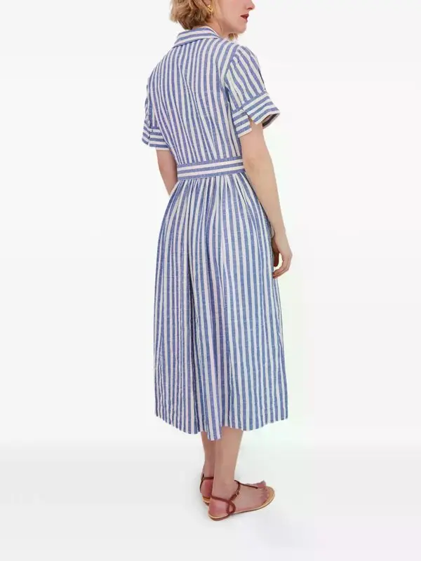 Cara Cara Malena Striped Seersucker Midi Dress