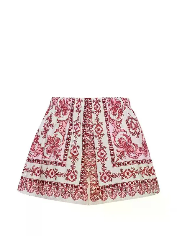 Cara Cara Roxy Scarf Print Shorts - Red