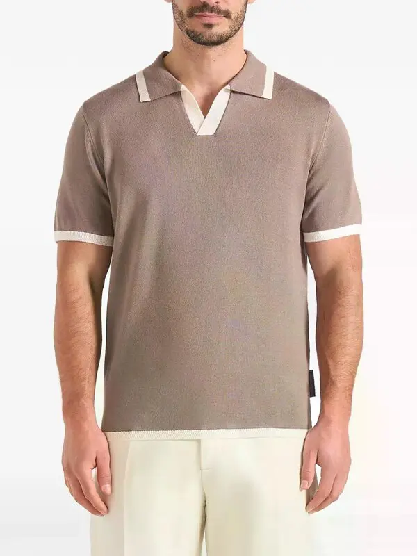 Manière De Voir Lambert Contrast-detail Knit Polo Shirt - Brown