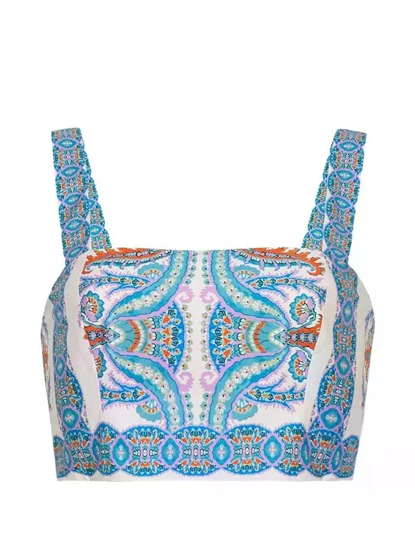 Cara Cara Helena Paisley Print Cropped Top