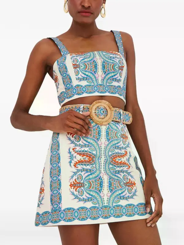 Cara Cara Helena Paisley Print Cropped Top