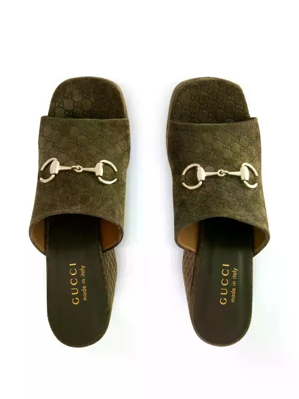 Gucci Horsebit Gg Supreme Sandals