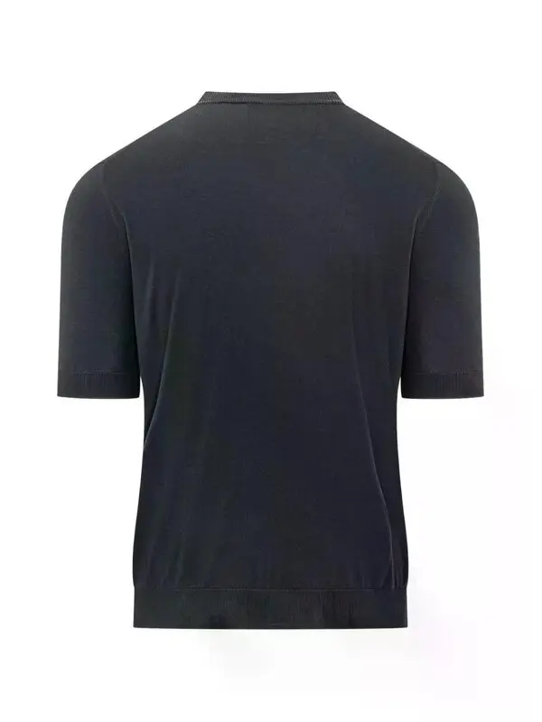 FILIPPO DE LAURENTIIS Short-sleeve Silk Sweater - Blue