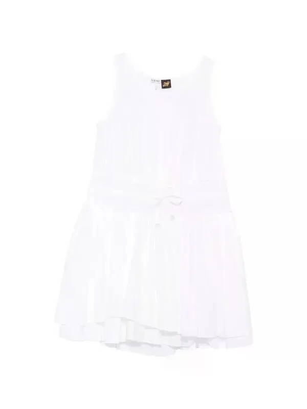 Loewe X Paula's Ibiza Tiered Drawstring Mini Dress - White